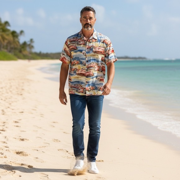 reyn spooner | Shirts | Reyn Spooner Mens Corvette Hawaiian Shirt Red ...